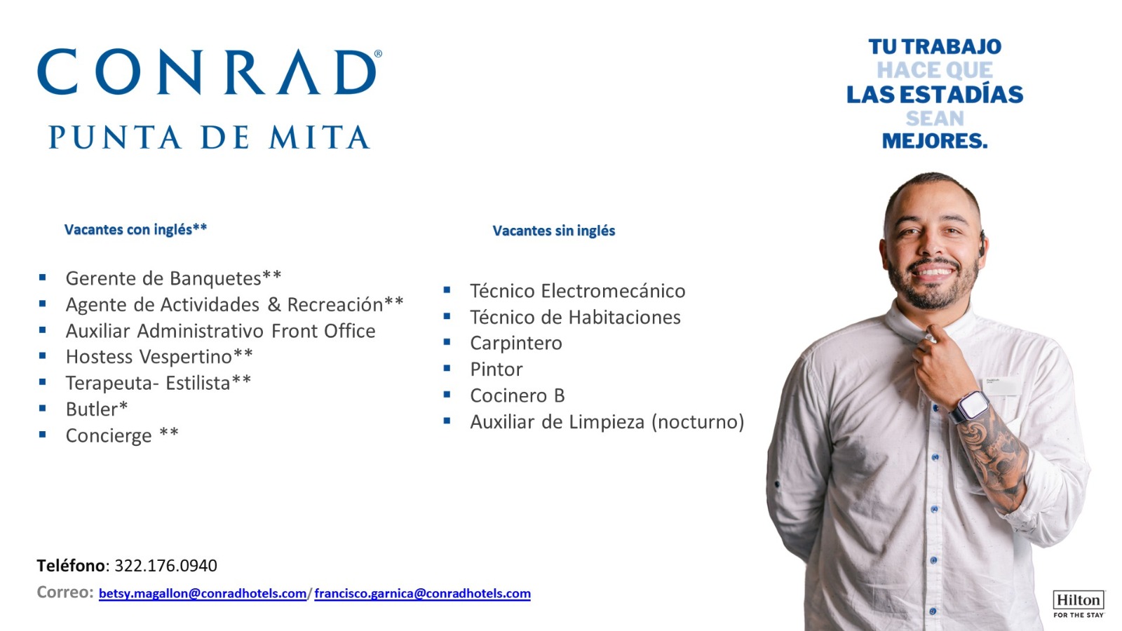 Trabaja en Conrad Punta de Mita - CTM Vallarta - Sitio Oficial